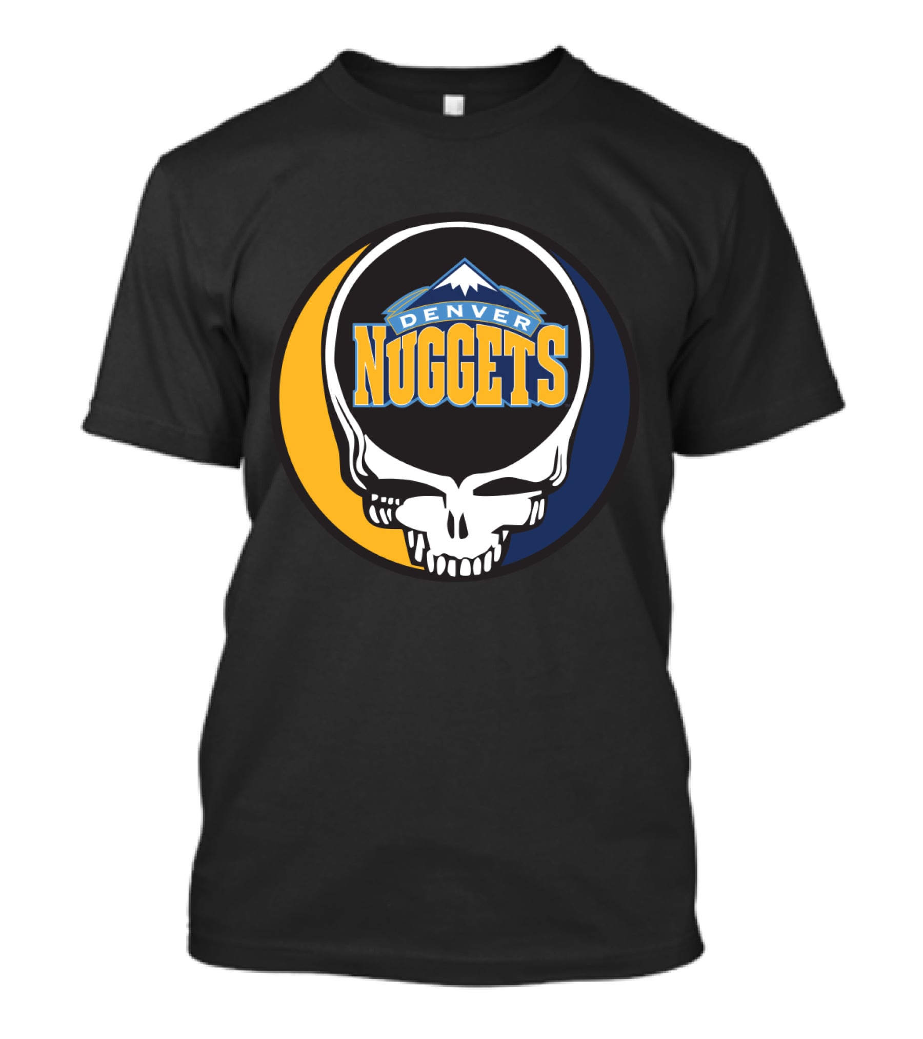 Denver Nuggets Grateful Dead Skull Logo With Mountain Symbol T-Shirt