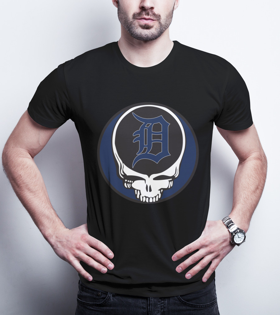 Detroit Tigers Grateful Dead Skull T-Shirt