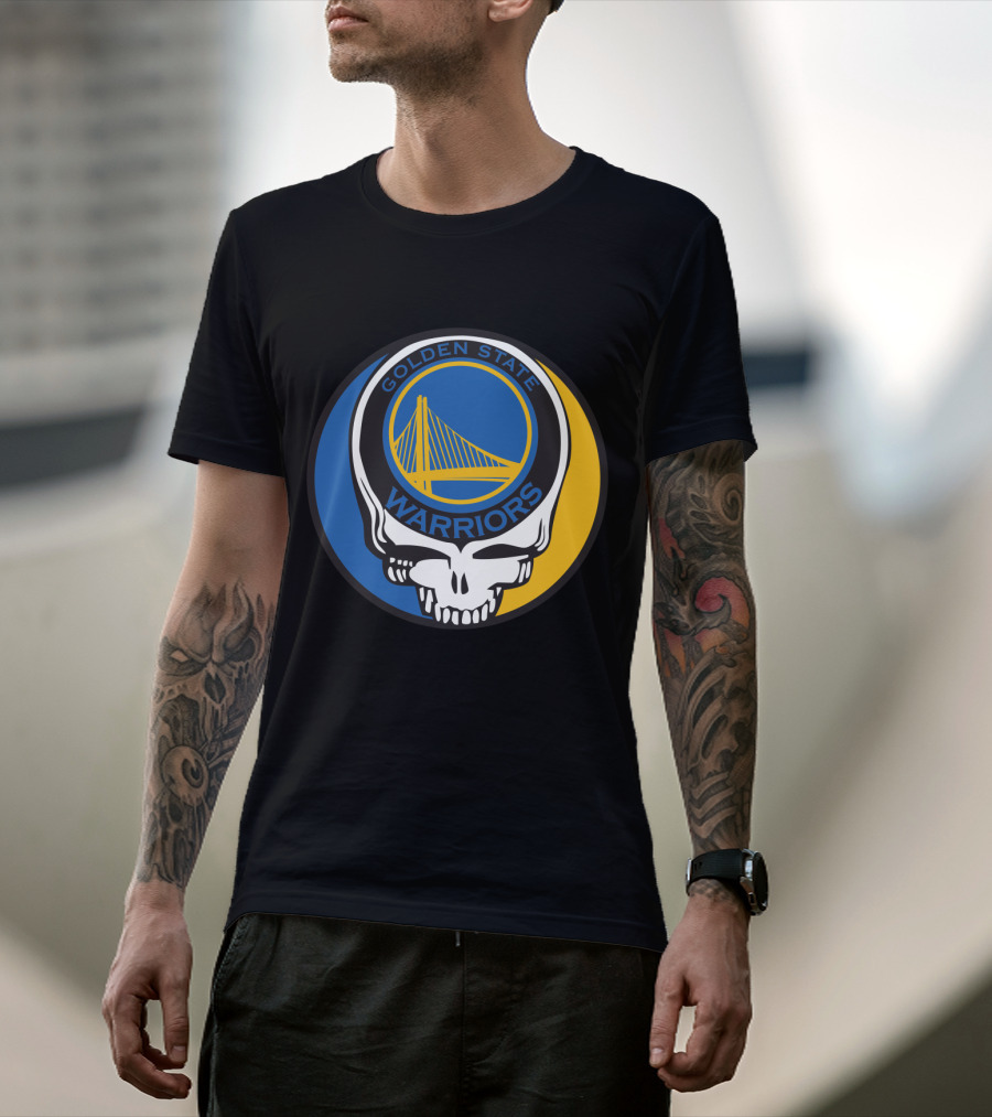 Golden State Warriors Grateful Dead Skull Bridge T-Shirt