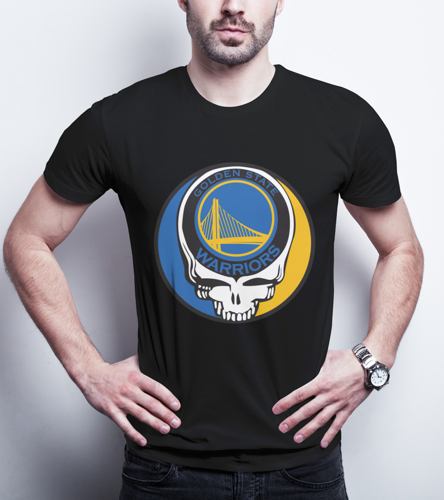 Golden State Warriors Grateful Dead Skull Bridge T-Shirt