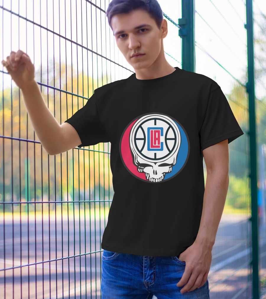 Grateful Dead La Clippers Skull Basketball T-Shirt