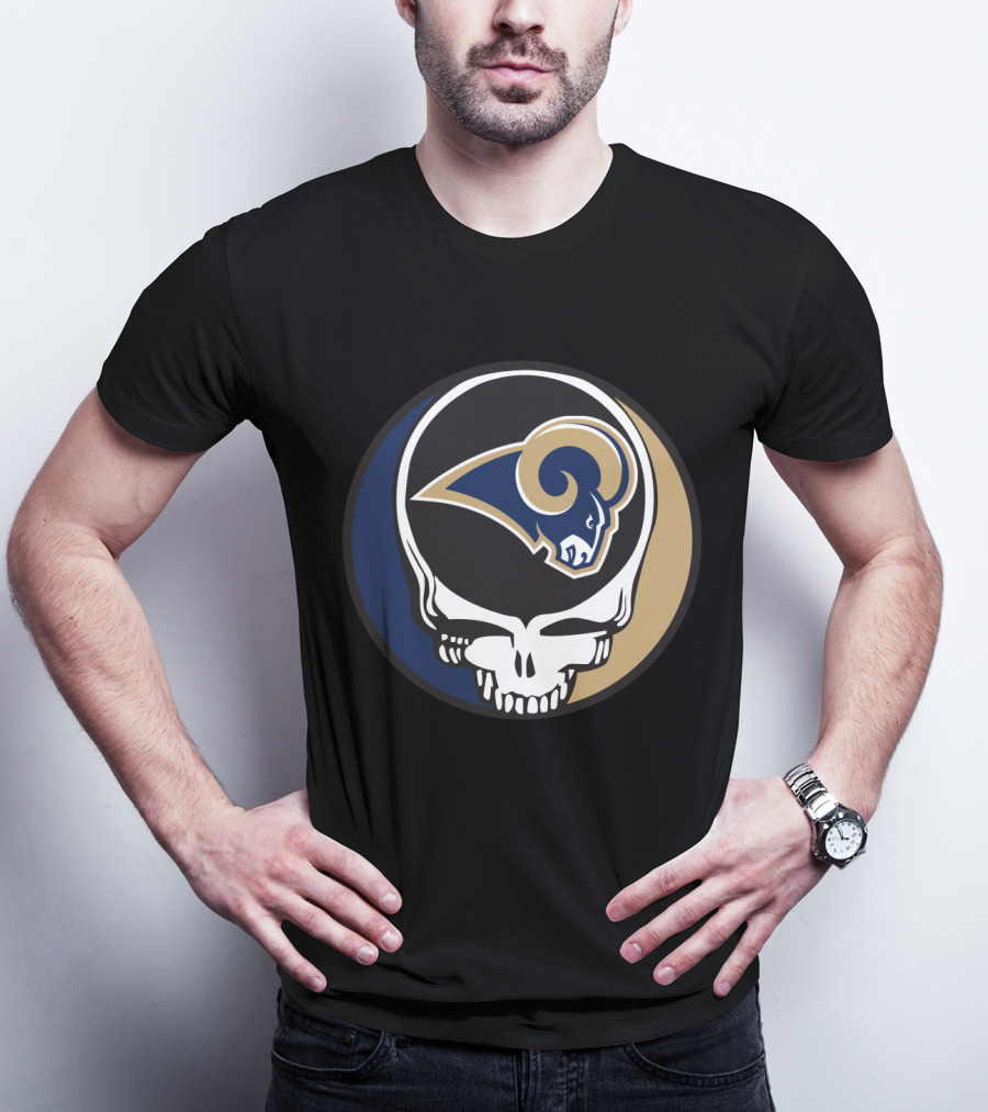 Grateful Dead Skull With Los Angeles Rams T-Shirt