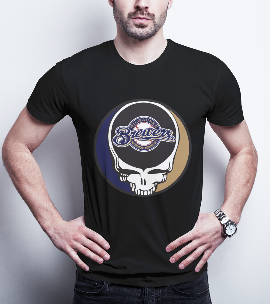 Milwaukee Brewers Grateful Dead Skull T-Shirt