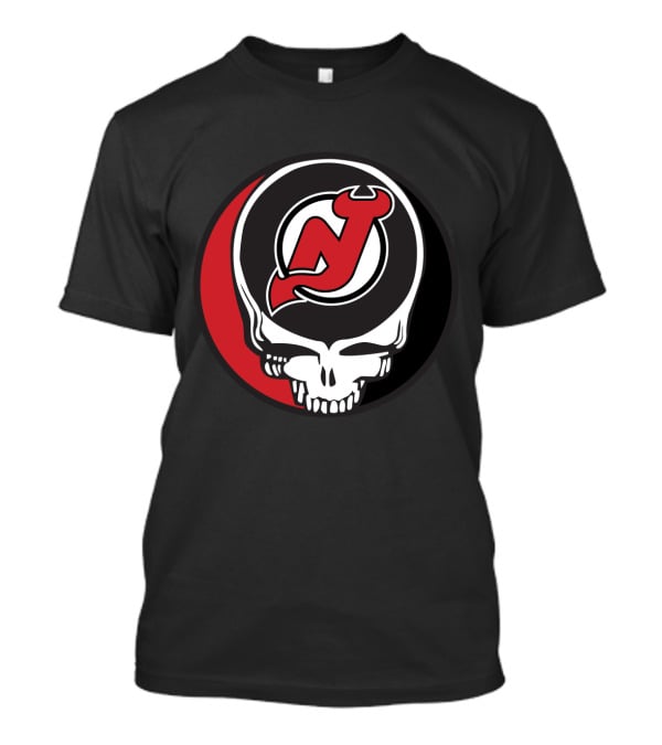 Grateful Dead Skull With New Jersey Devils Logo For Fans T-Shirt