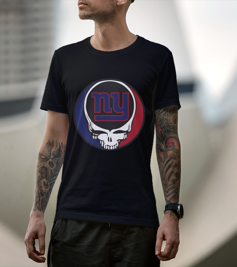Grateful Dead New York Giants Skull Logo Fusion For Fans T-Shirt