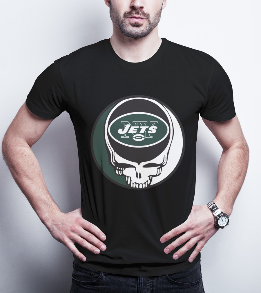 Grateful Dead Skull With New York Jets T-Shirt