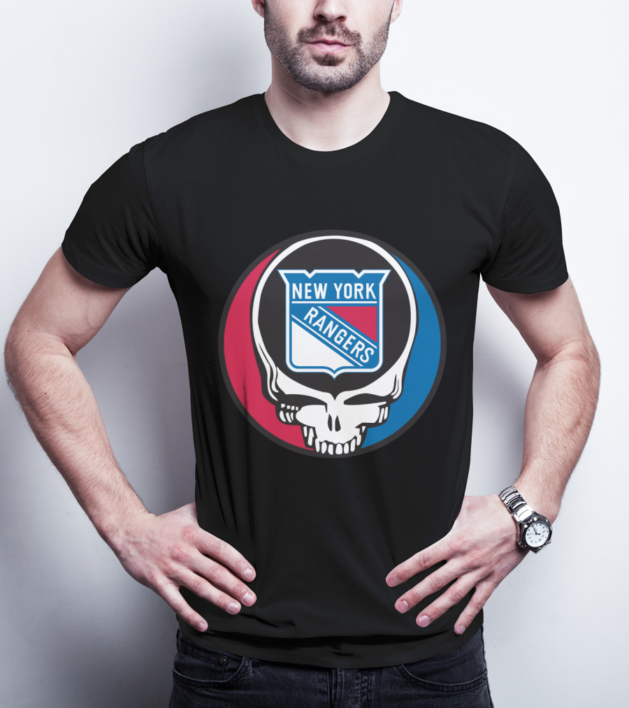 New York Rangers Grateful Dead Steal Your Face Skull Logo Fan T-Shirt