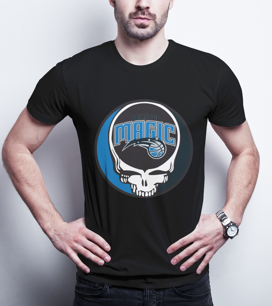 Orlando Magic Grateful Dead Steal Your Face Basketball Fusion T-Shirt