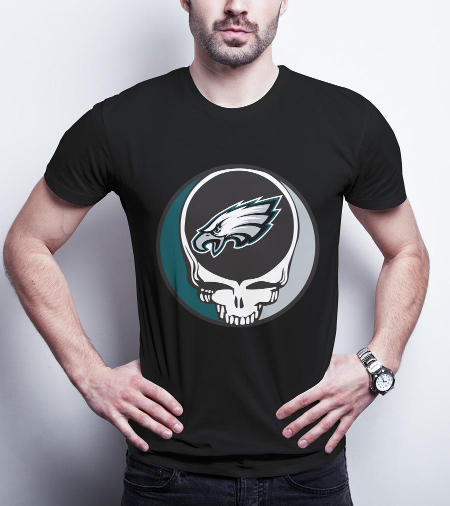 Grateful Dead Philadelphia Eagles Skull Logo Fusion T-Shirt