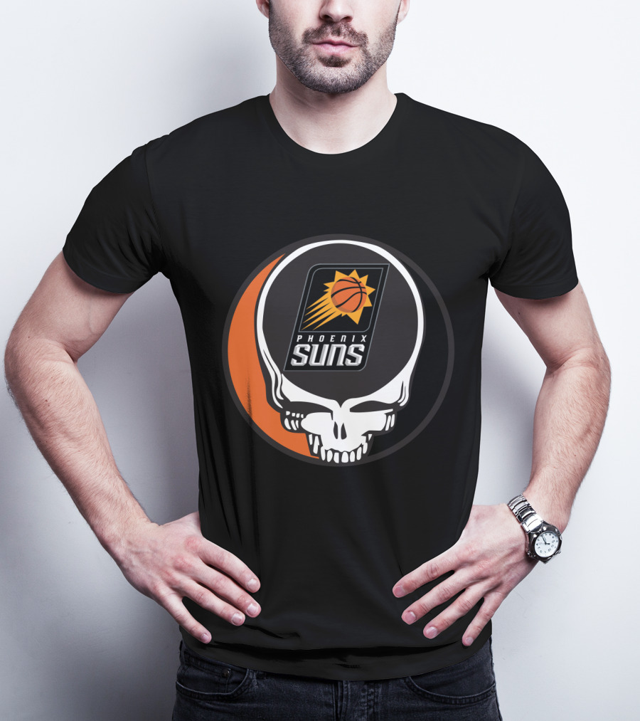 Grateful Dead Skull With Phoenix Suns Basketball T-Shirt