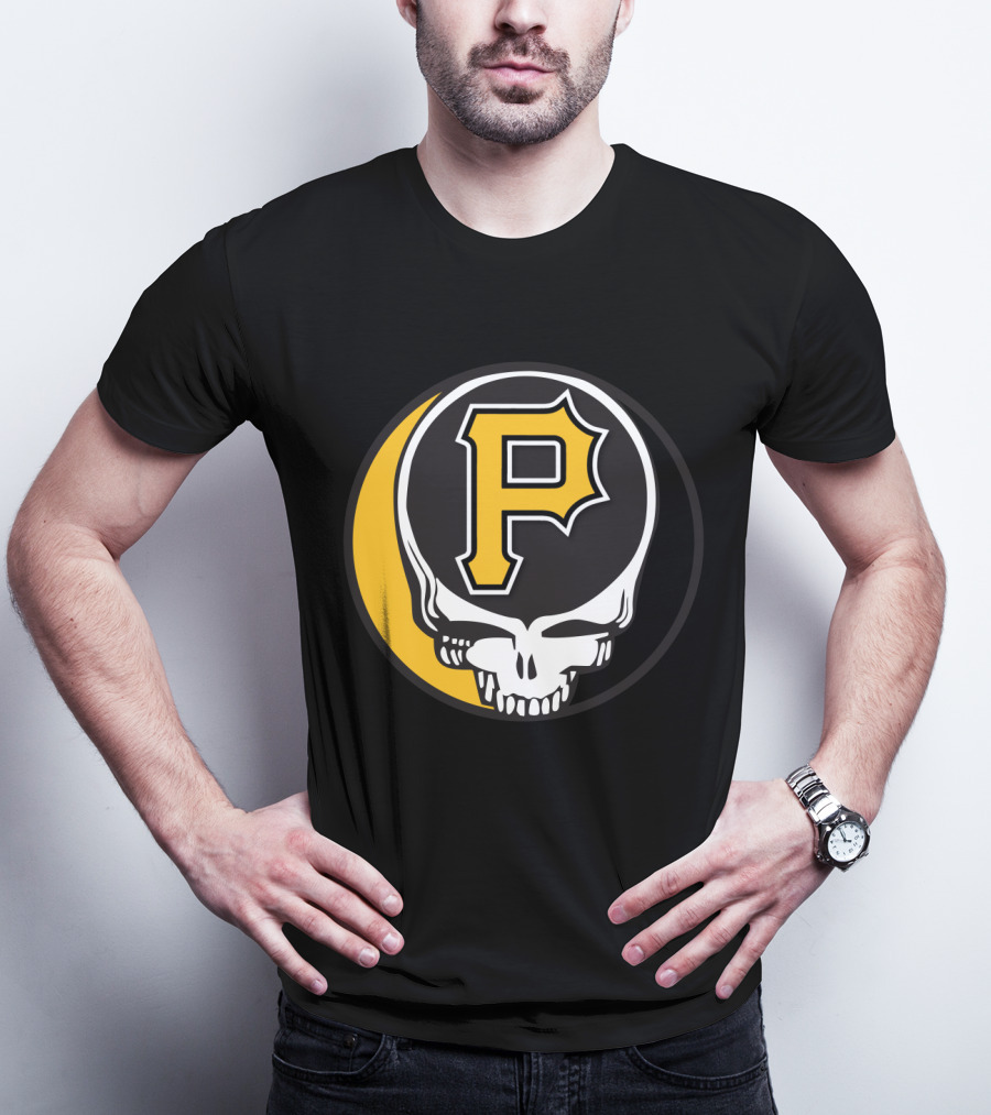 Grateful Dead Skull With Pittsburgh Pirates Logo For Fans T-Shirt