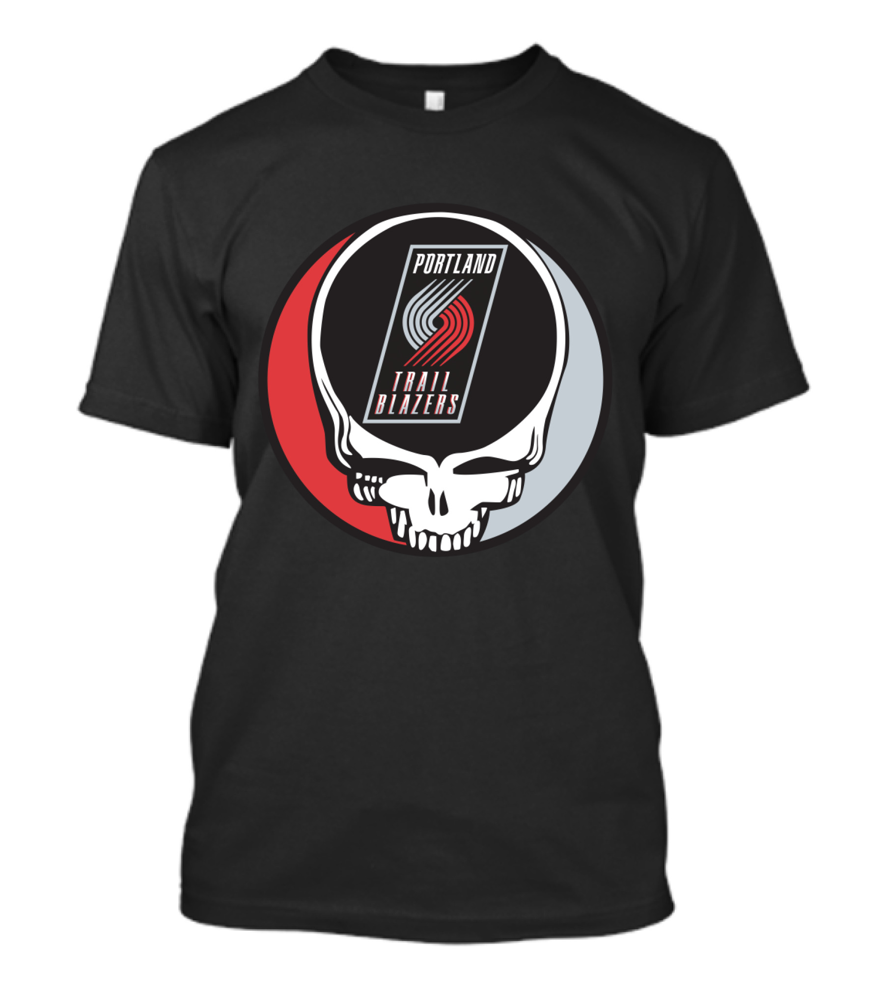 Portland Trail Blazers In Grateful Dead Skull T-Shirt