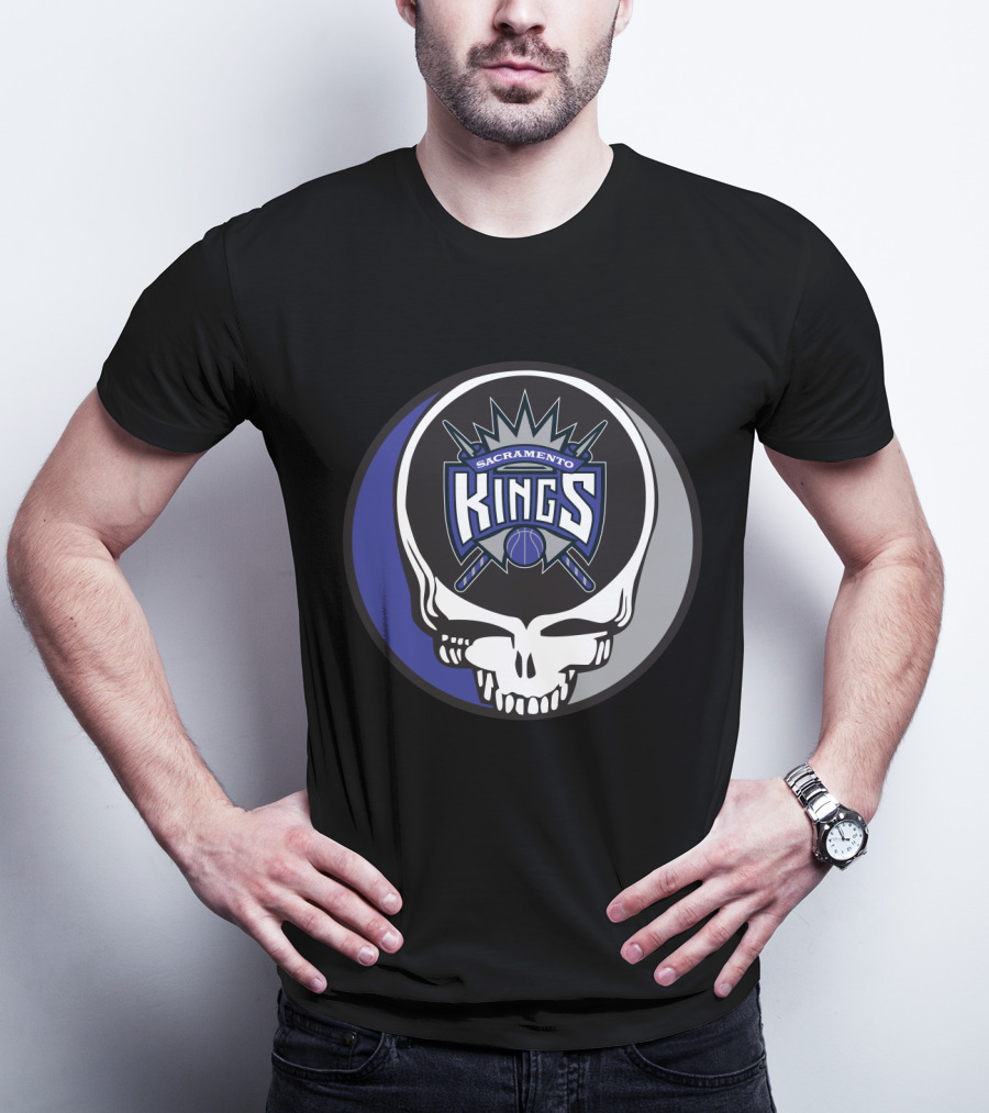 Grateful Dead Sacramento Kings Skull Logo Fusion T-Shirt