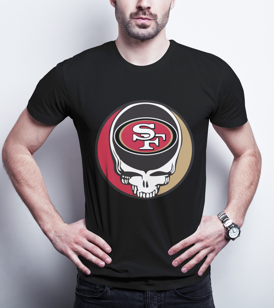 Grateful Dead Skull With San Francisco 49ers Sf Logo For Fans T-Shirt