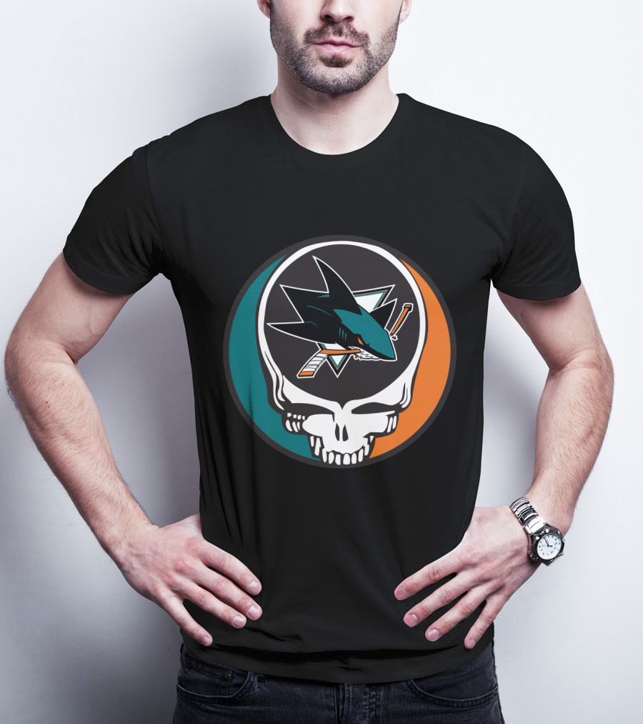 San Jose Sharks And Grateful Dead Skull Logo Fusion For Dedicated Fans T-Shirt