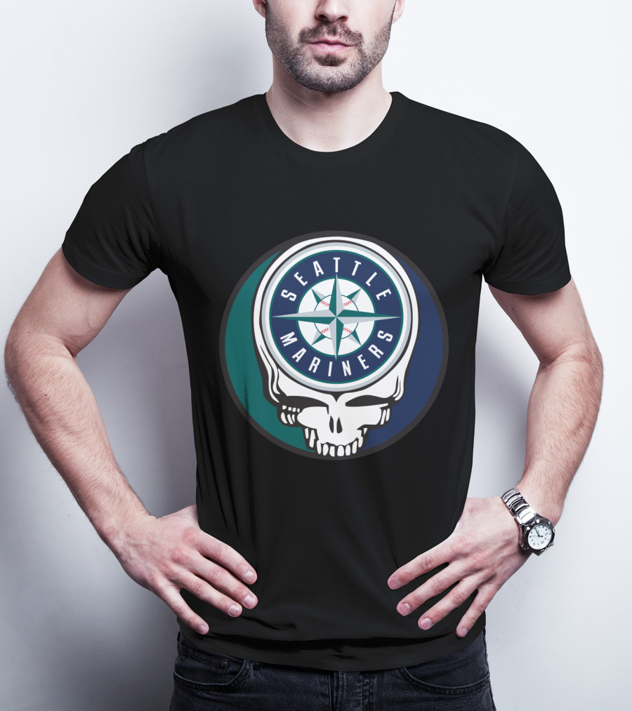 Seattle Mariners Grateful Dead Skull Baseball Mashup T-Shirt