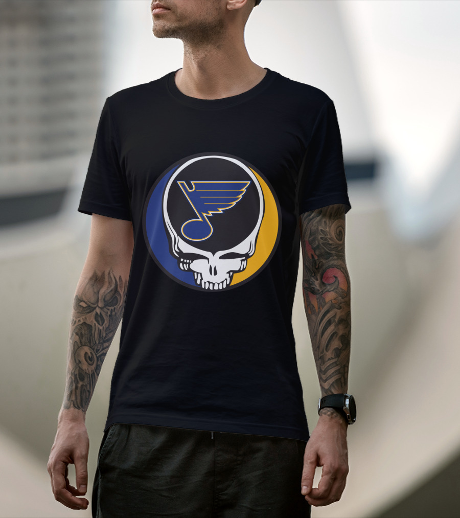 Grateful Dead St. Louis Blues Skull Logo Fusion T-Shirt