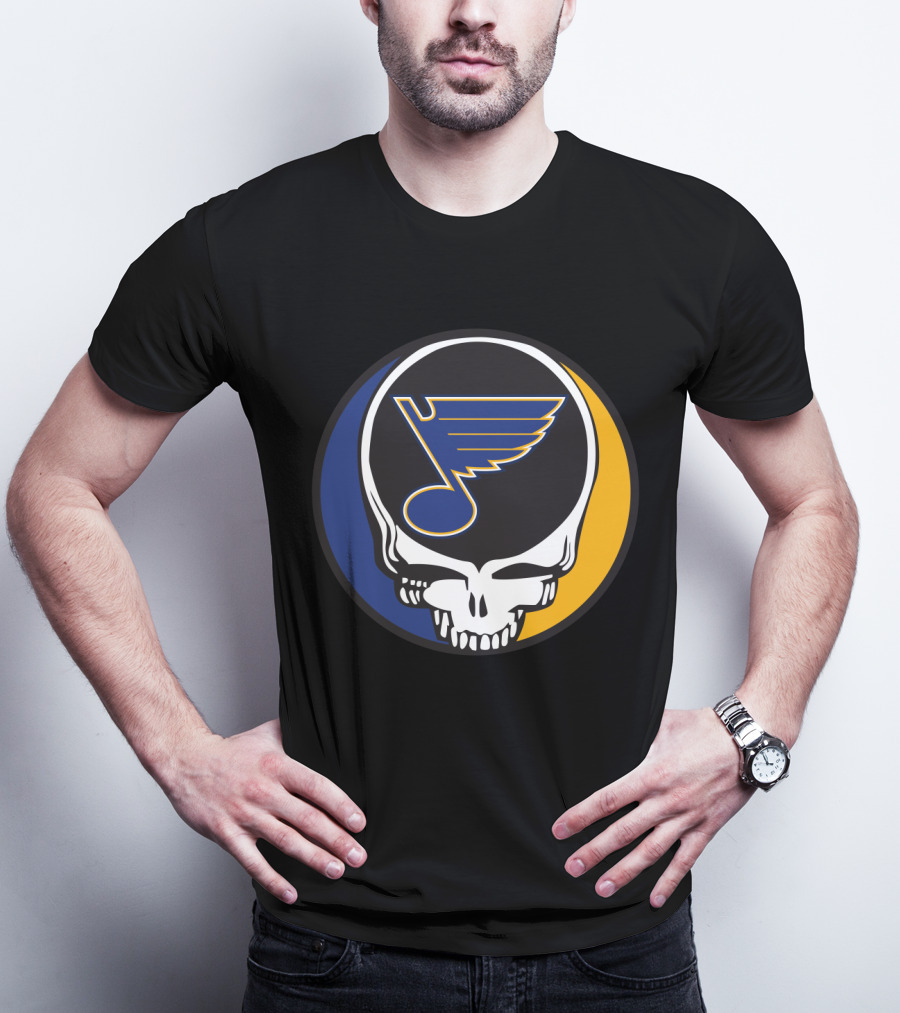 Grateful Dead St. Louis Blues Skull Logo Fusion T-Shirt