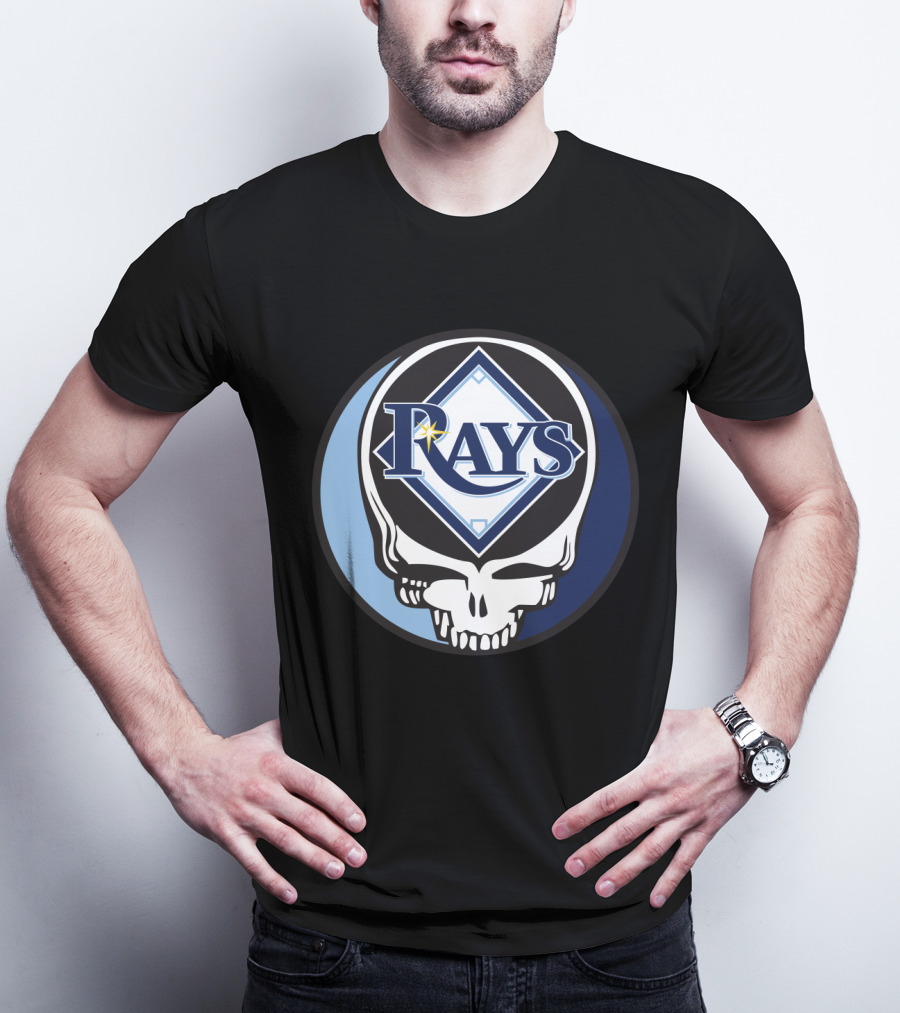 Grateful Dead Skull With Tampa Bay Rays Logo For Fans T-Shirt