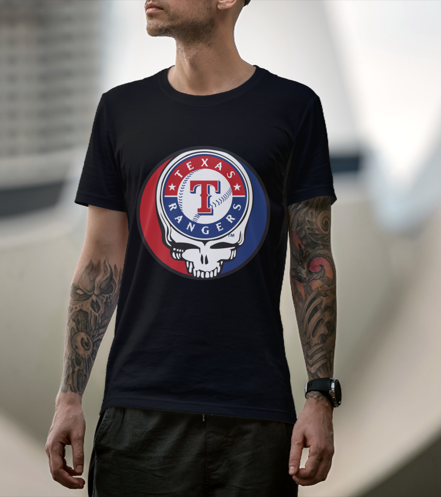 Texas Rangers Baseball Skull Grateful Dead-Inspired T-Shirt