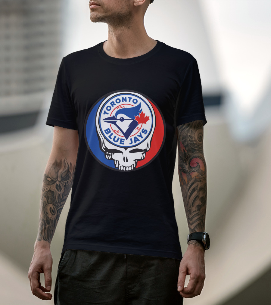 Toronto Blue Jays Grateful Dead Fan Logo Fusion T-Shirt