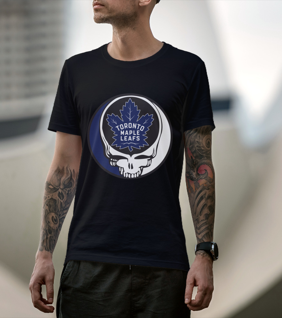 Toronto Maple Leafs Skull With Grateful Dead Style Leafs Fans T-Shirt