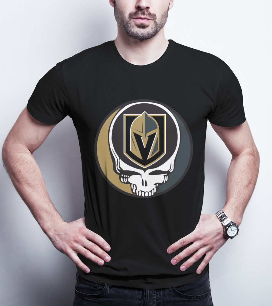 Grateful Dead Skull With Vegas Golden Knights Helmet T-Shirt