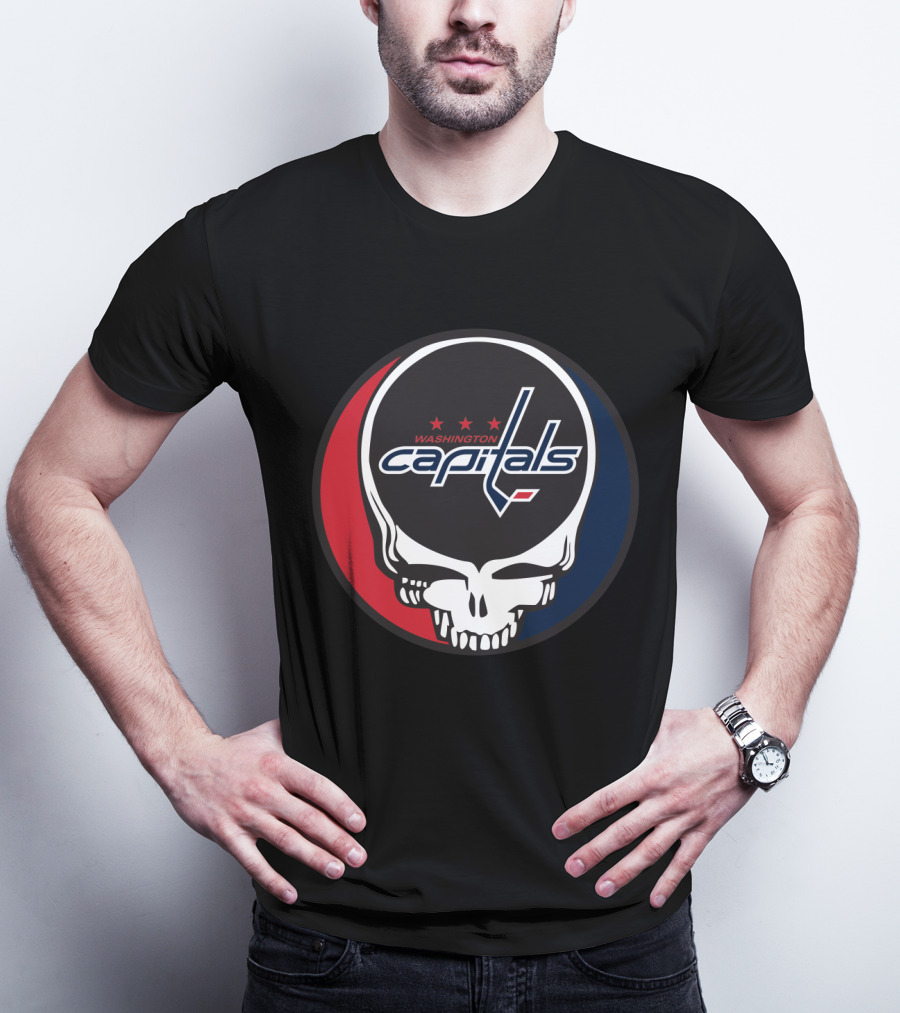 Washington Capitals Steal Your Face Hockey Skull T-Shirt