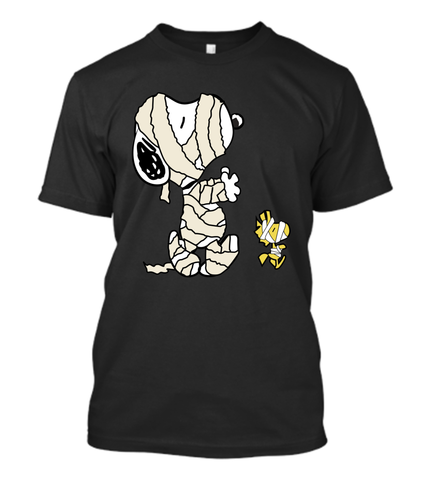 Peanuts Snoopy Mummy Wrapped Woodstock Halloween T-Shirt