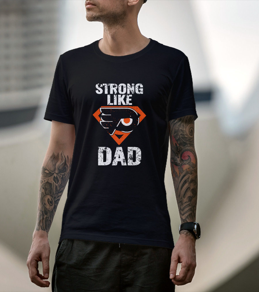 Philadelphia Flyers Strong Like Dad Superhero T-Shirt
