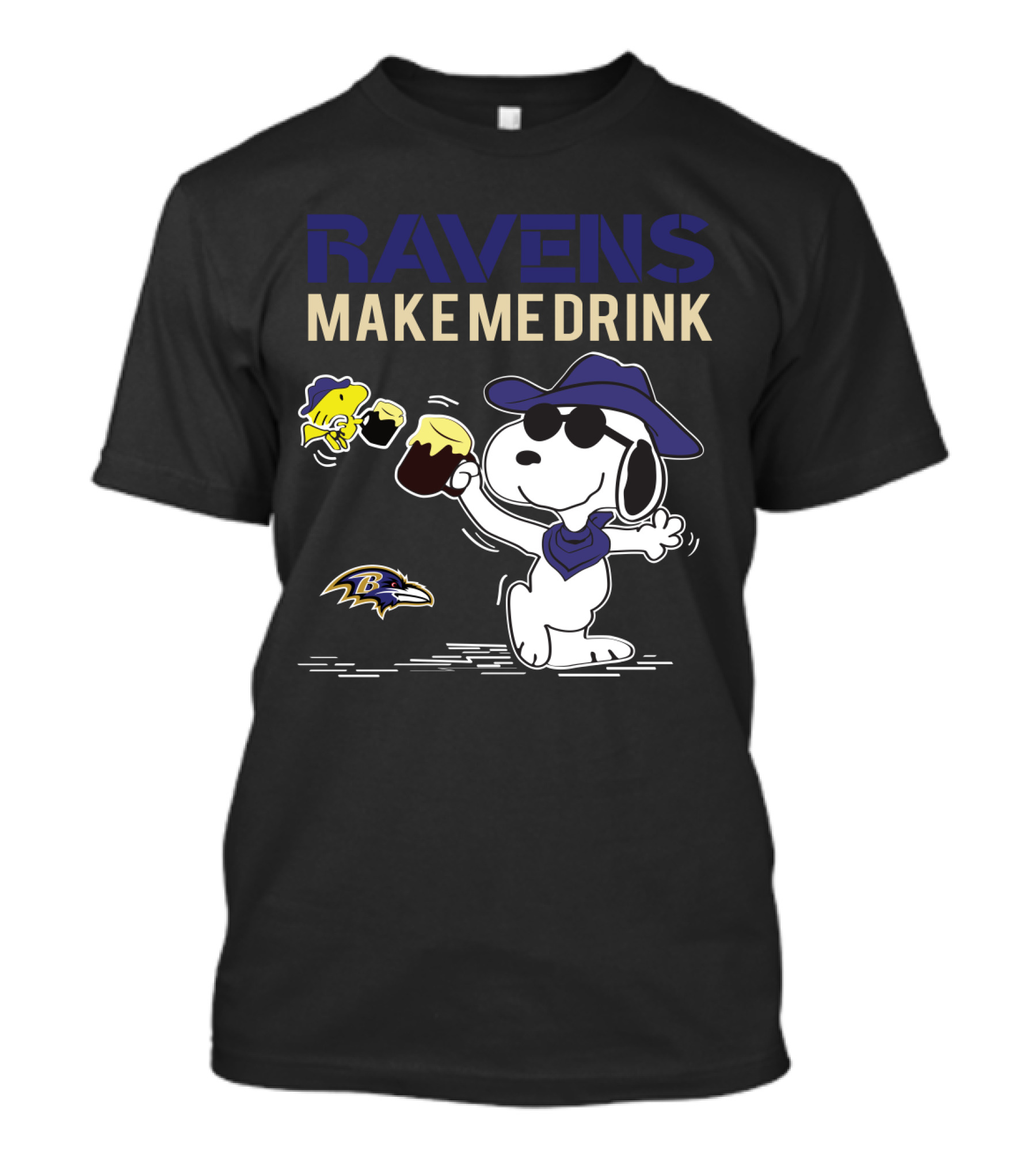 Ravens Make Me Drink Snoopy Baltimore Ravens Fans T-Shirt