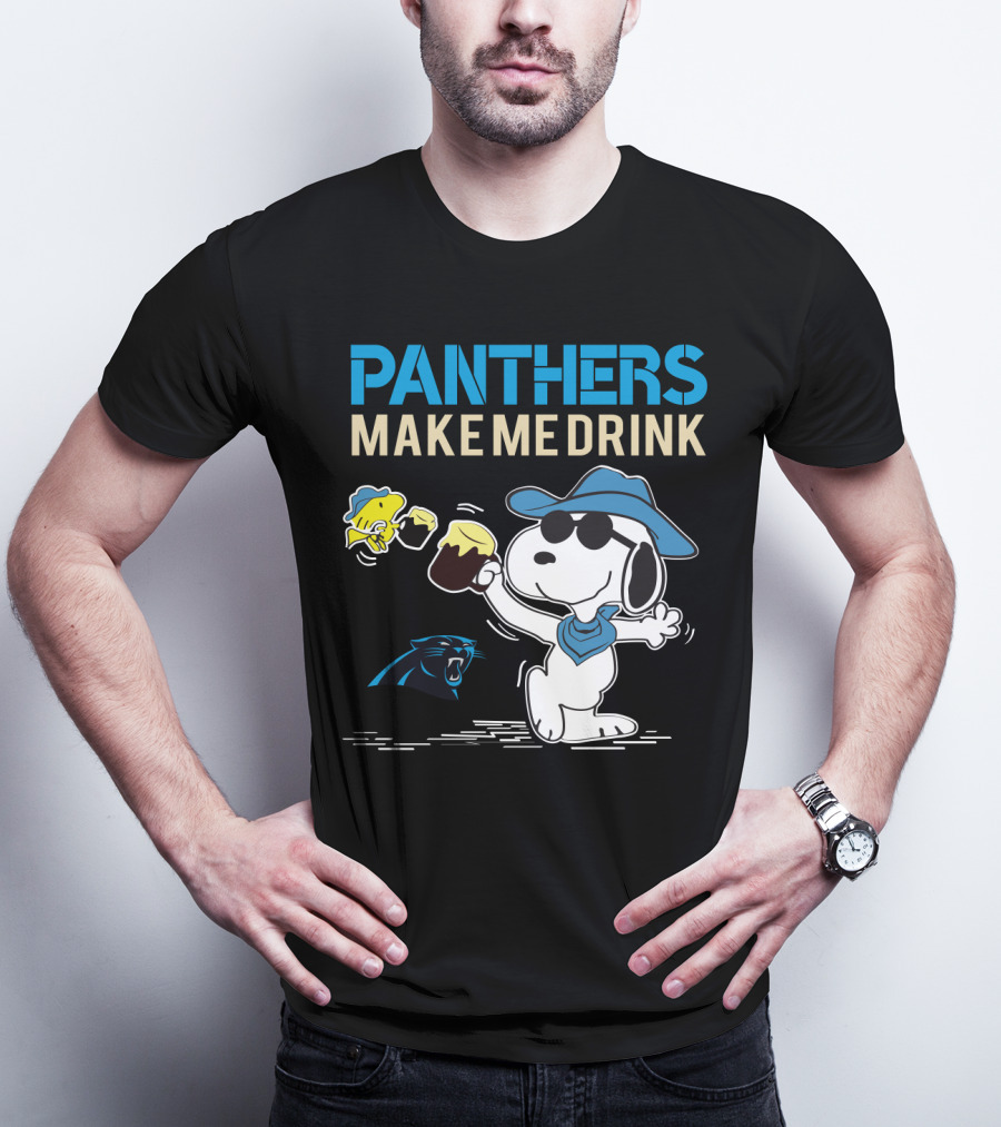 Panthers Make Me Drink Snoopy Carolina Panthers Fans T-Shirt