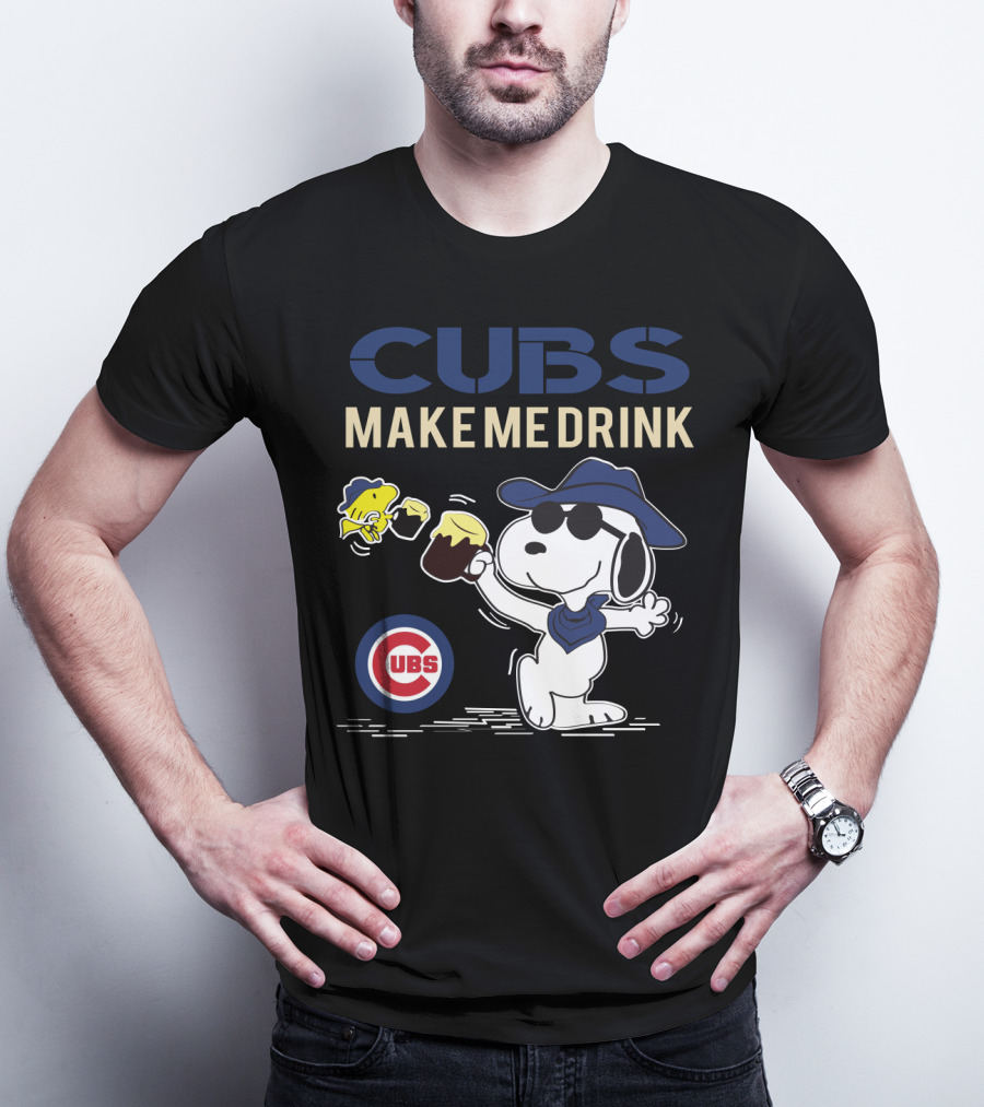 Cubs Make Me Drink Snoopy Chicago Cubs T-Shirt