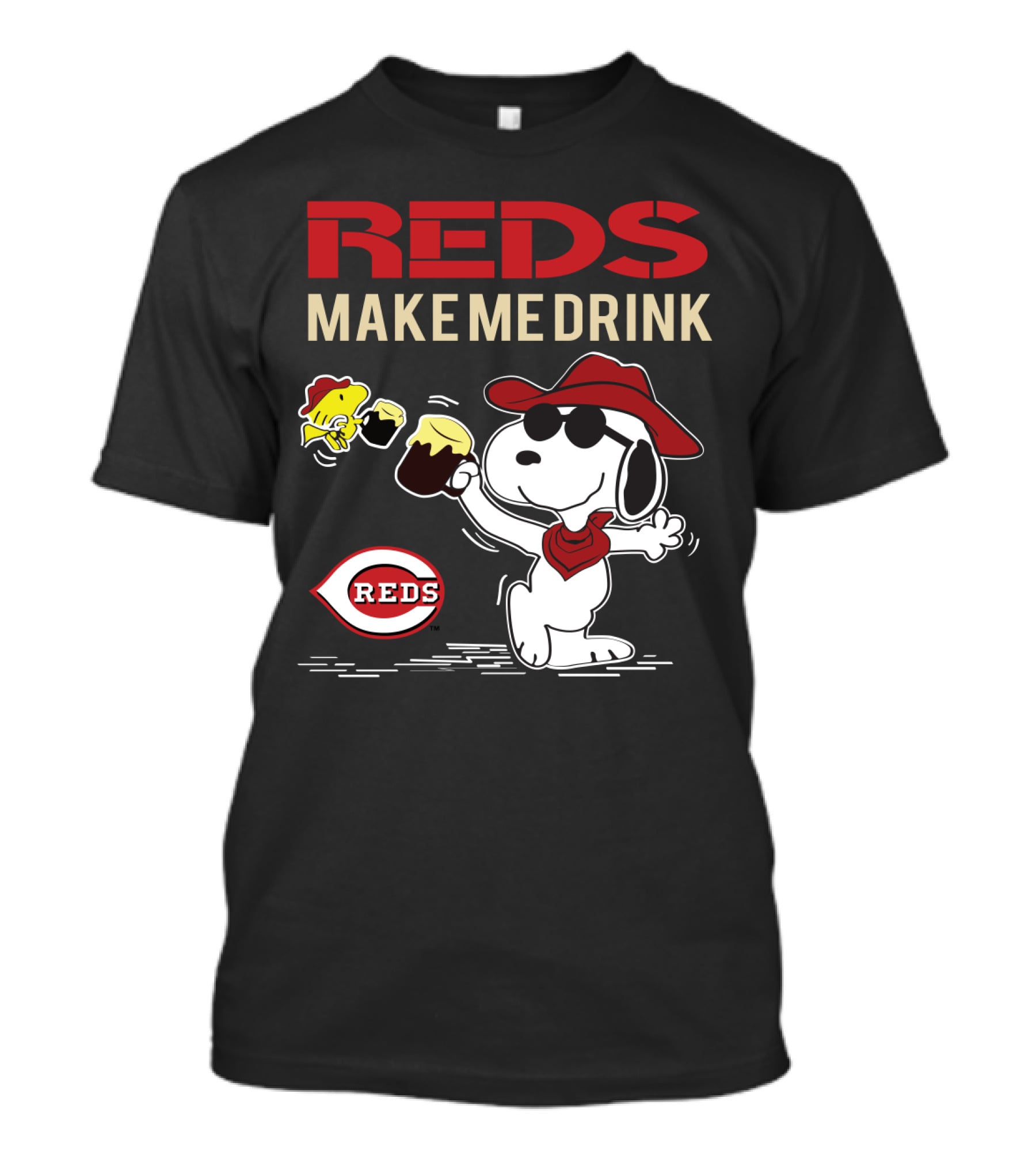 Reds Make Me Drink Snoopy Celebration For Cincinnati Reds Fans T-Shirt