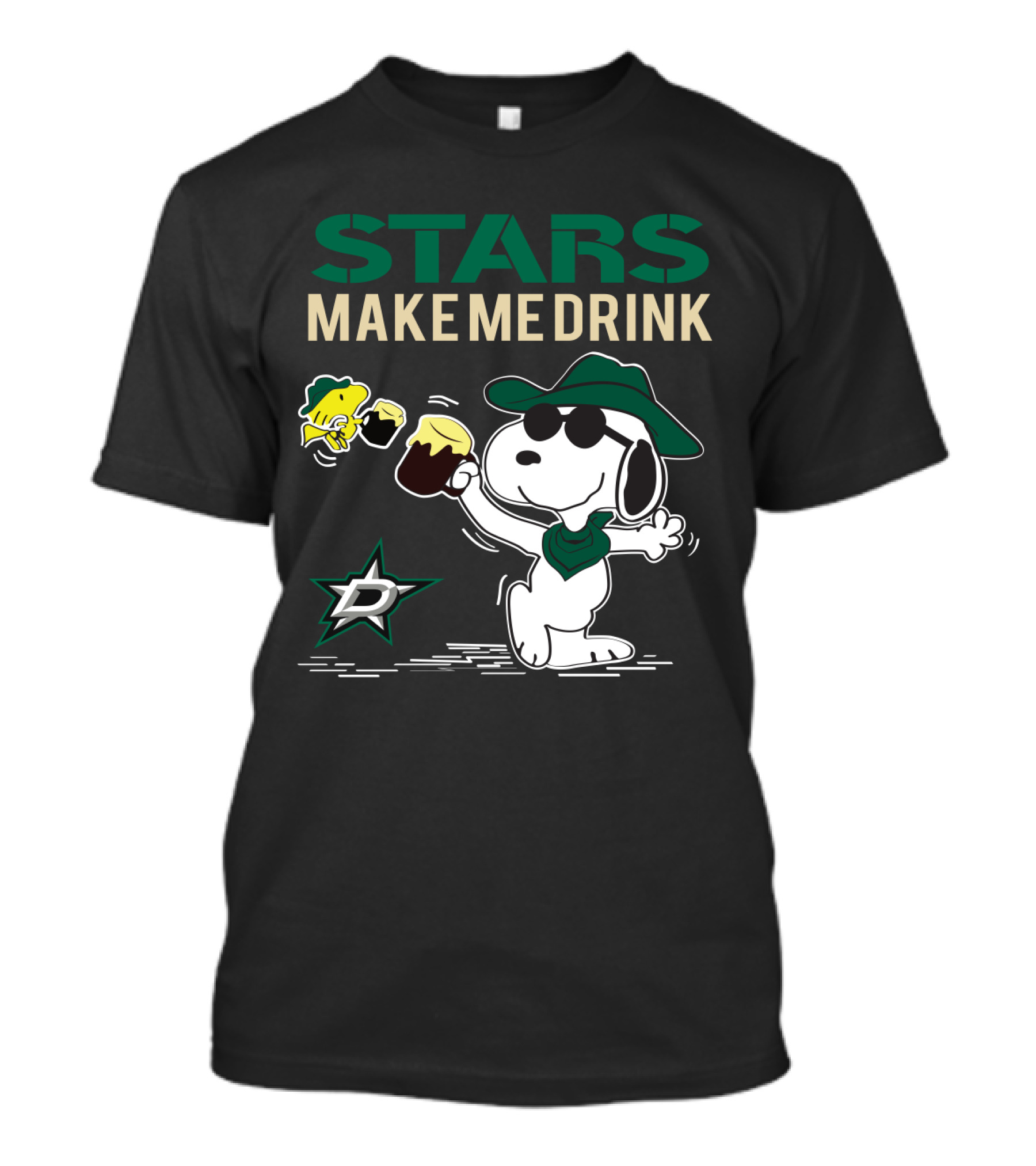 Dallas Stars Make Me Drink Snoopy Hockey Fan T-Shirt