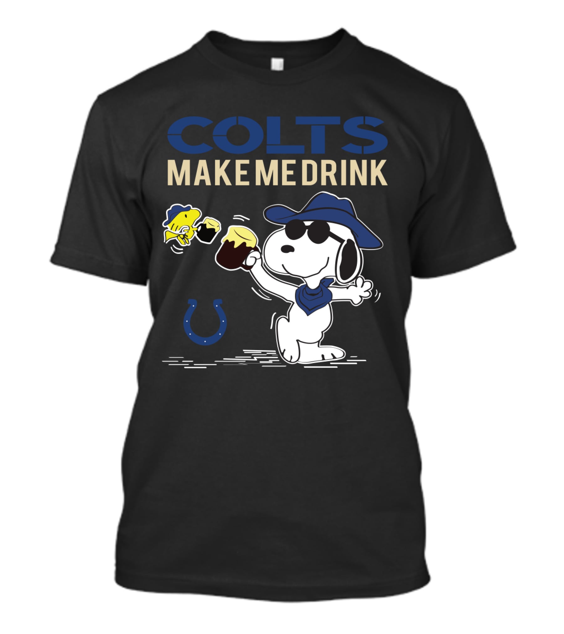 Colts Make Me Drink Snoopy Indianapolis Colts Fans Peanuts Football Horsehoe T-Shirt
