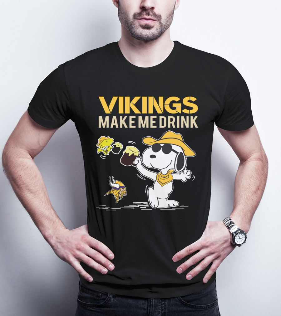 Snoopy Vikings Make Me Drink Minnesota Fans T-Shirt