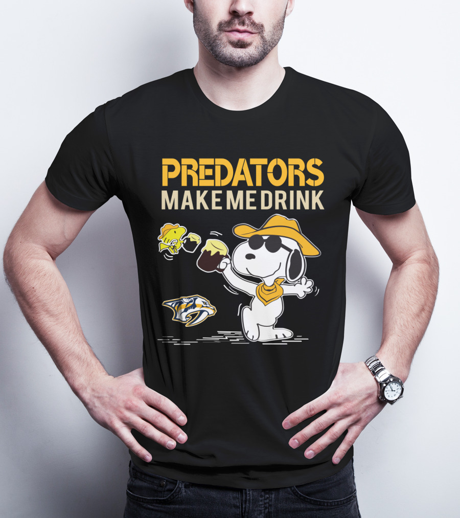 Predators Make Me Drink Snoopy Nashville Predators Fans T-Shirt