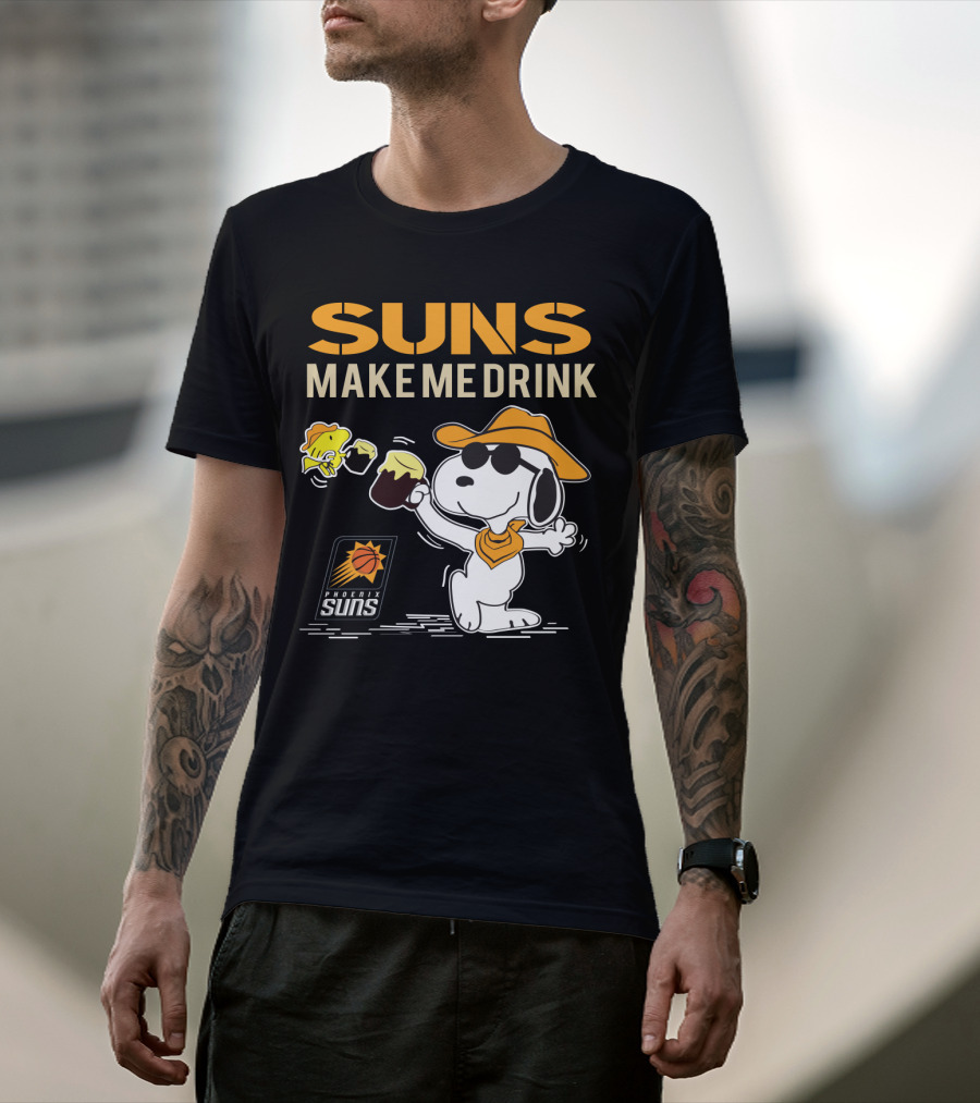 Snoopy Suns Make Me Drink Phoenix Suns Fans T-Shirt