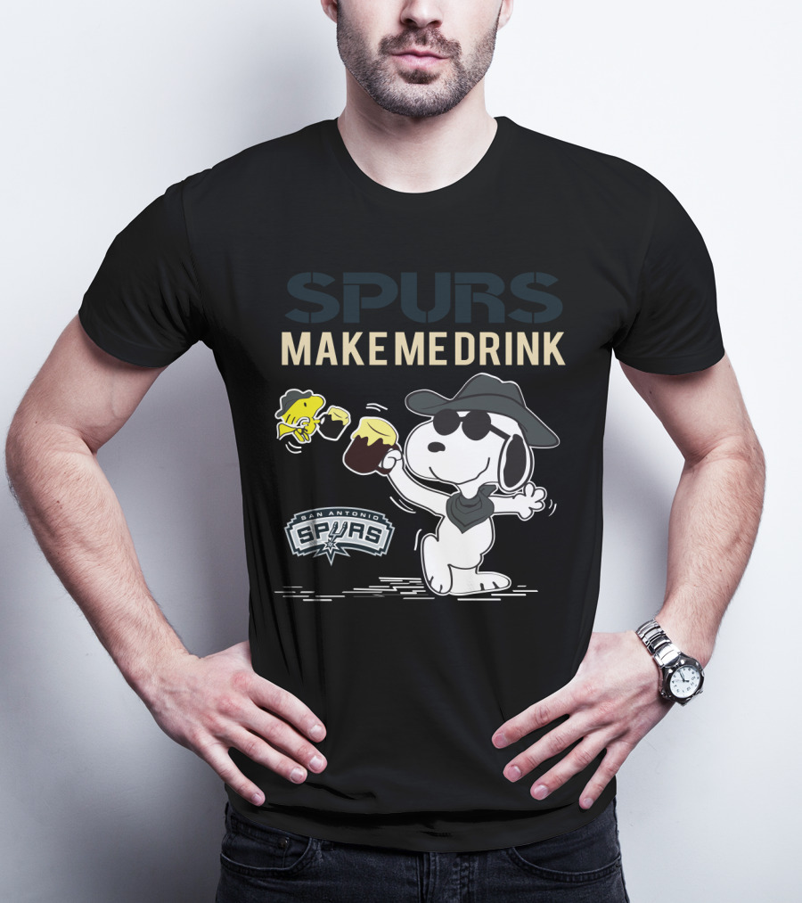 Spurs Make Me Drink San Antonio Snoopy Fans T-Shirt
