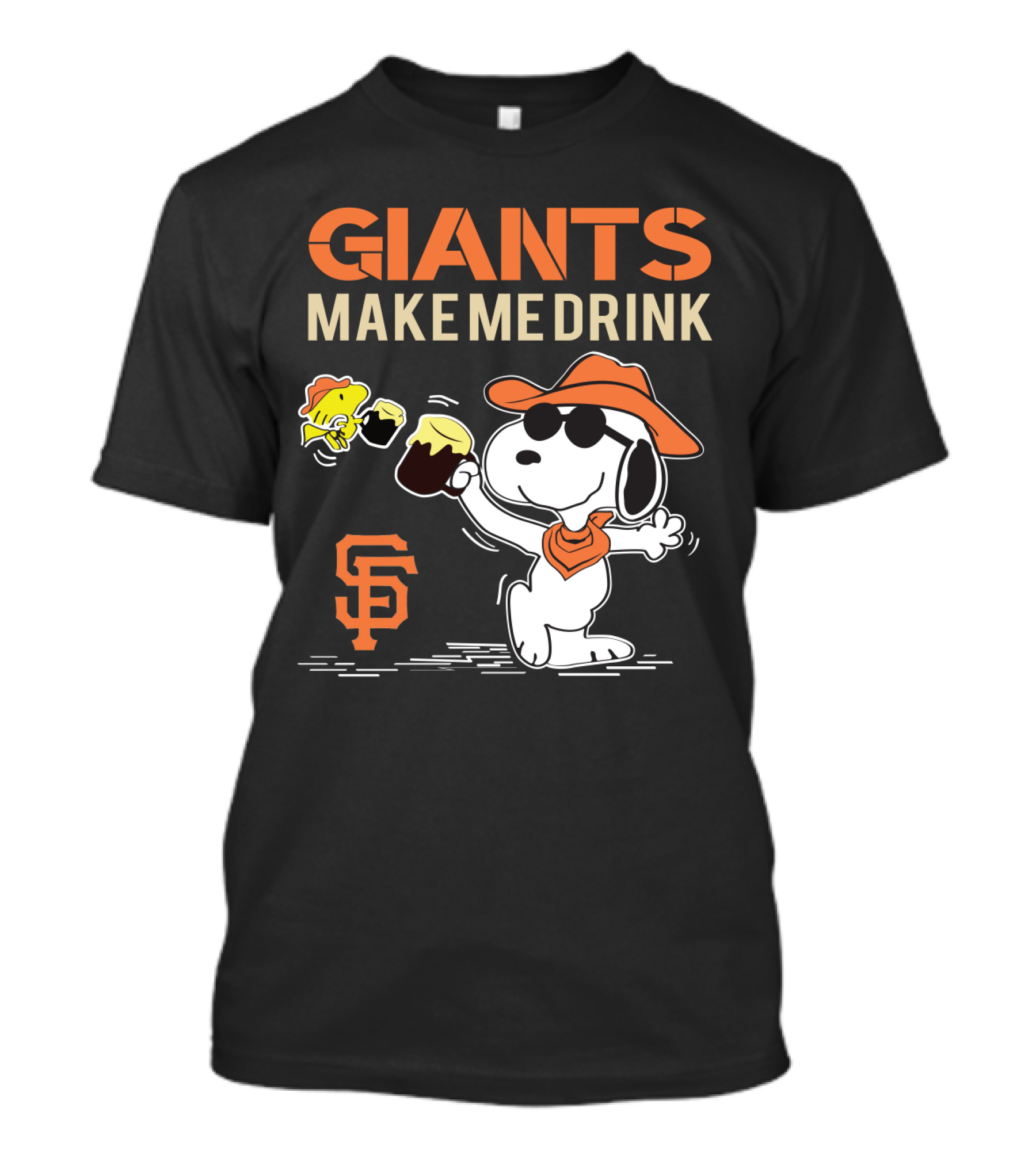 San Francisco Giants Make Me Drink Snoopy Peanuts Fans T-Shirt