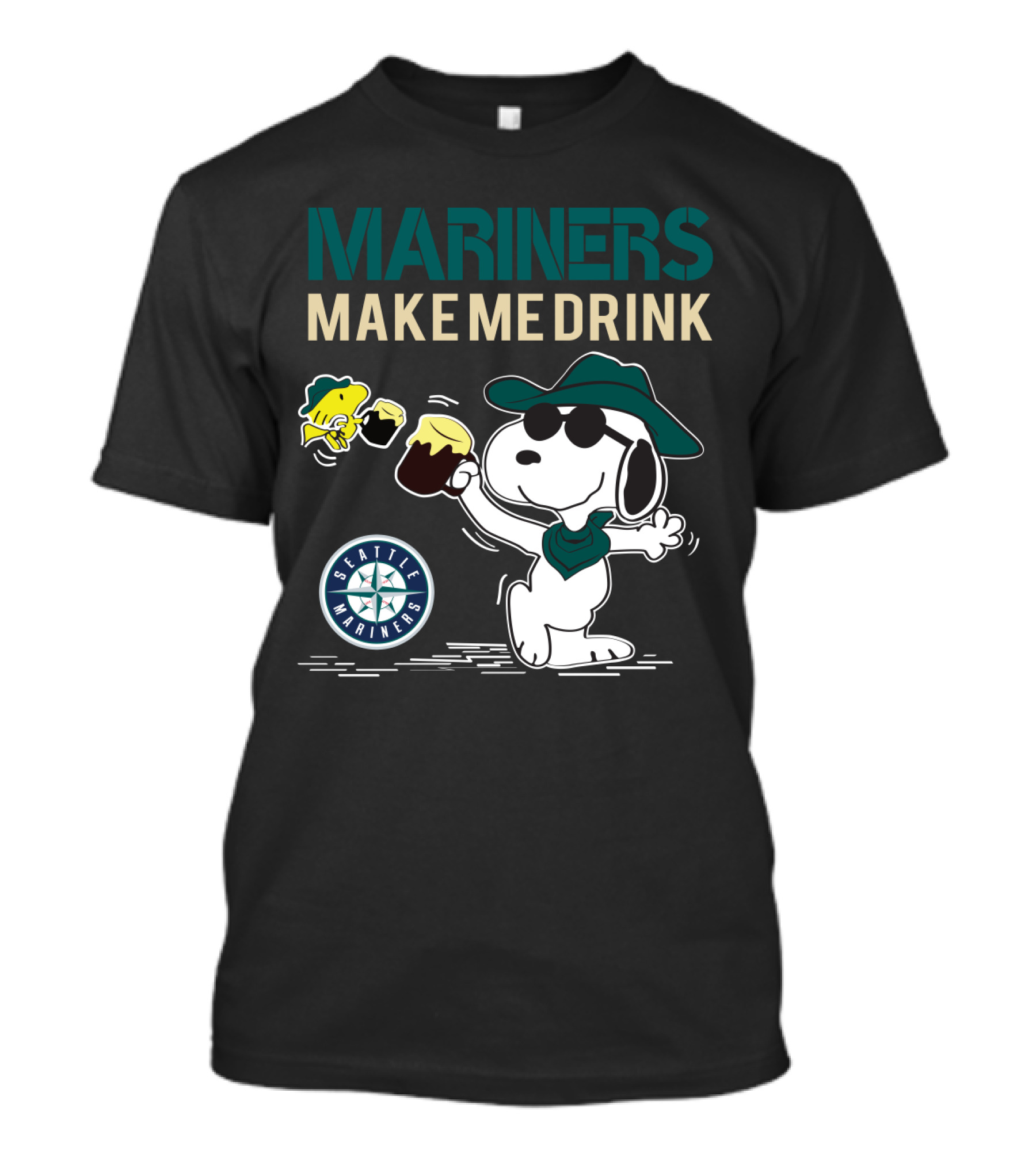 Mariners Make Me Drink Seattle Mariners Snoopy Fan T-Shirt