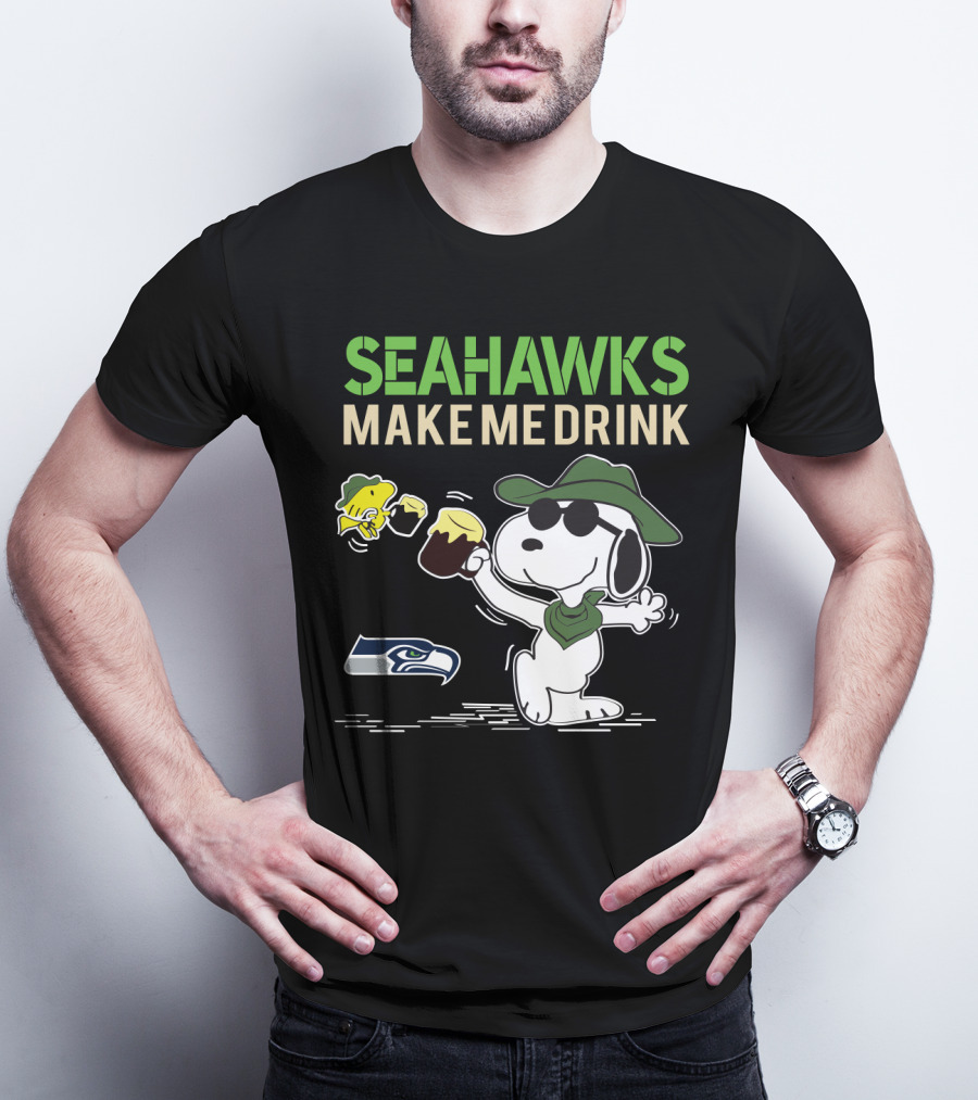 Seattle Seahawks Make Me Drink Snoopy Fan Celebration T-Shirt