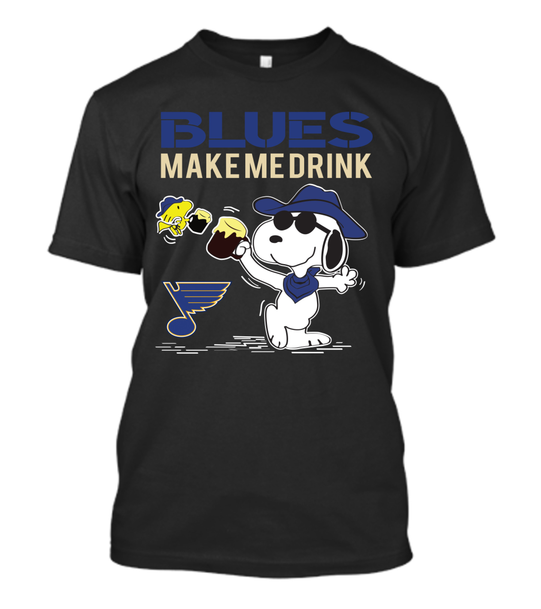 Snoopy Blues Make Me Drink St. Louis Fans Sports T-Shirt