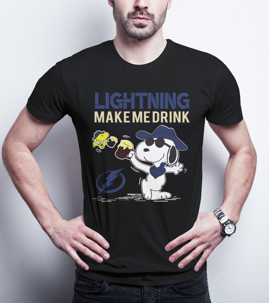 Snoopy Lightning Make Me Drink Tampa Bay Fans T-Shirt
