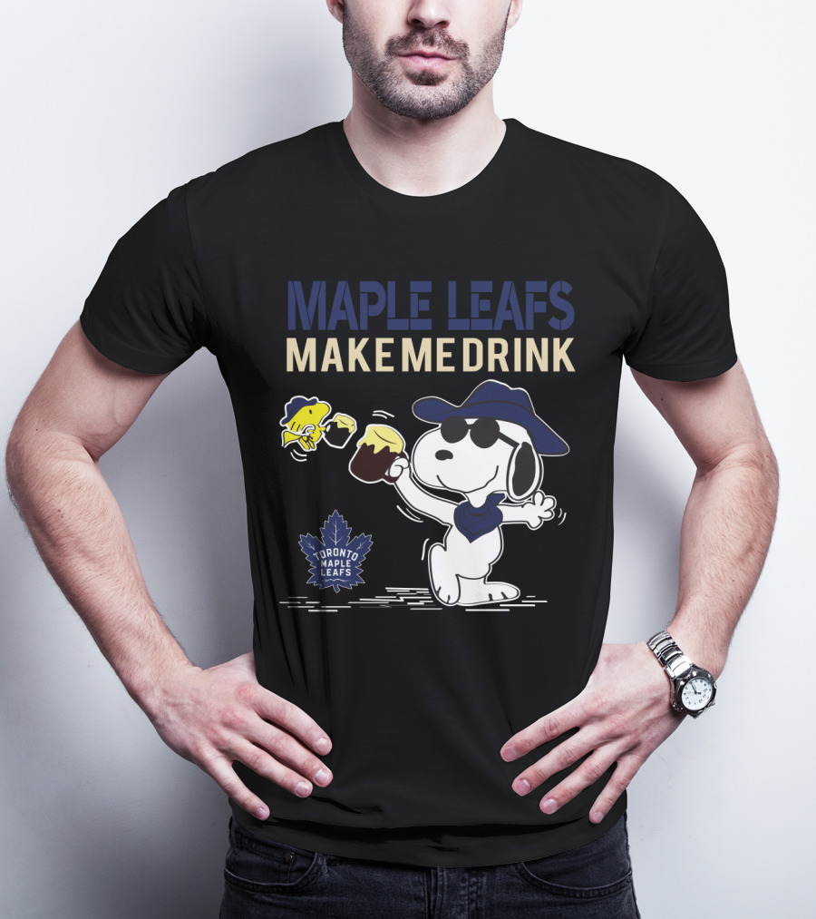 Snoopy Maple Leafs Make Me Drink Toronto Maple Leafs Fans T-Shirt