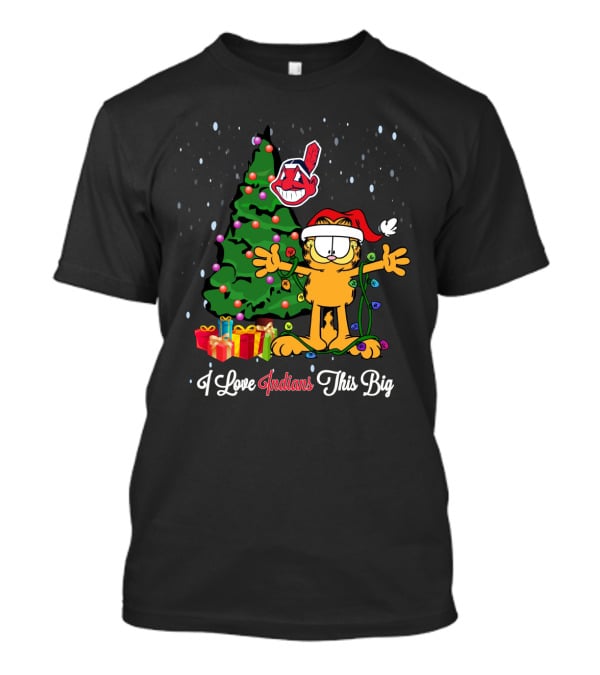 I Love Indians This Big Garfield Christmas Tree Chief Wahoo T-Shirt