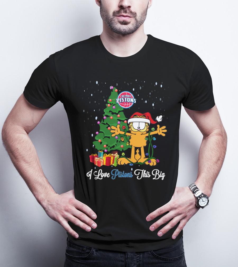 Garfield Christmas I Love Detroit Pistons This Big T-Shirt