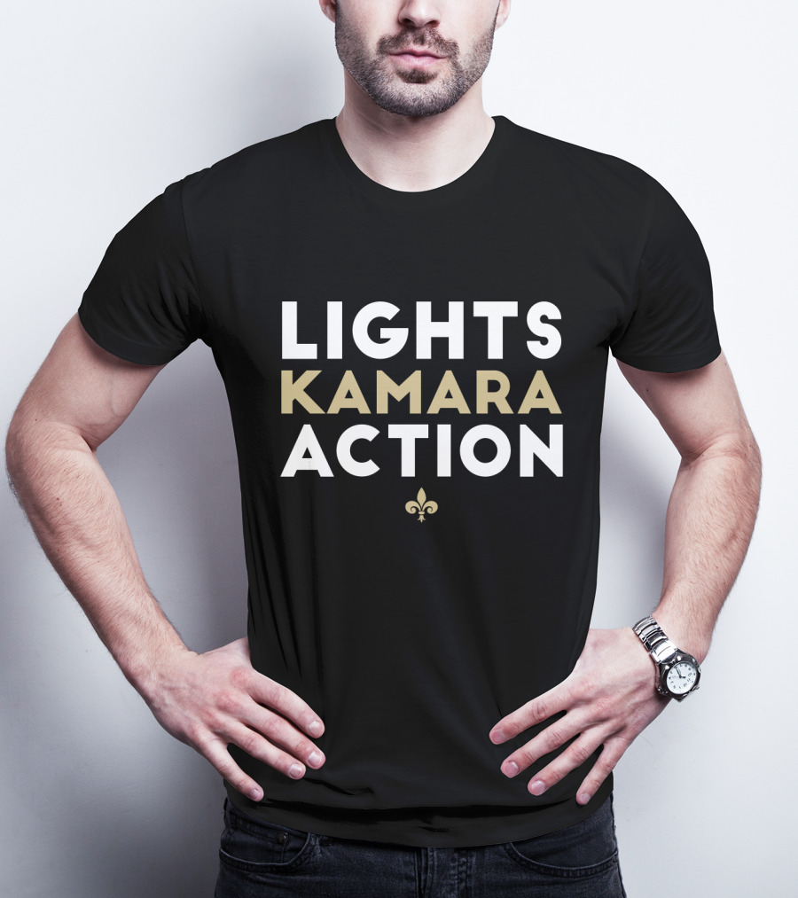 Lights Kamara Action New Orleans Fleur-de-Lis Fans T-Shirt
