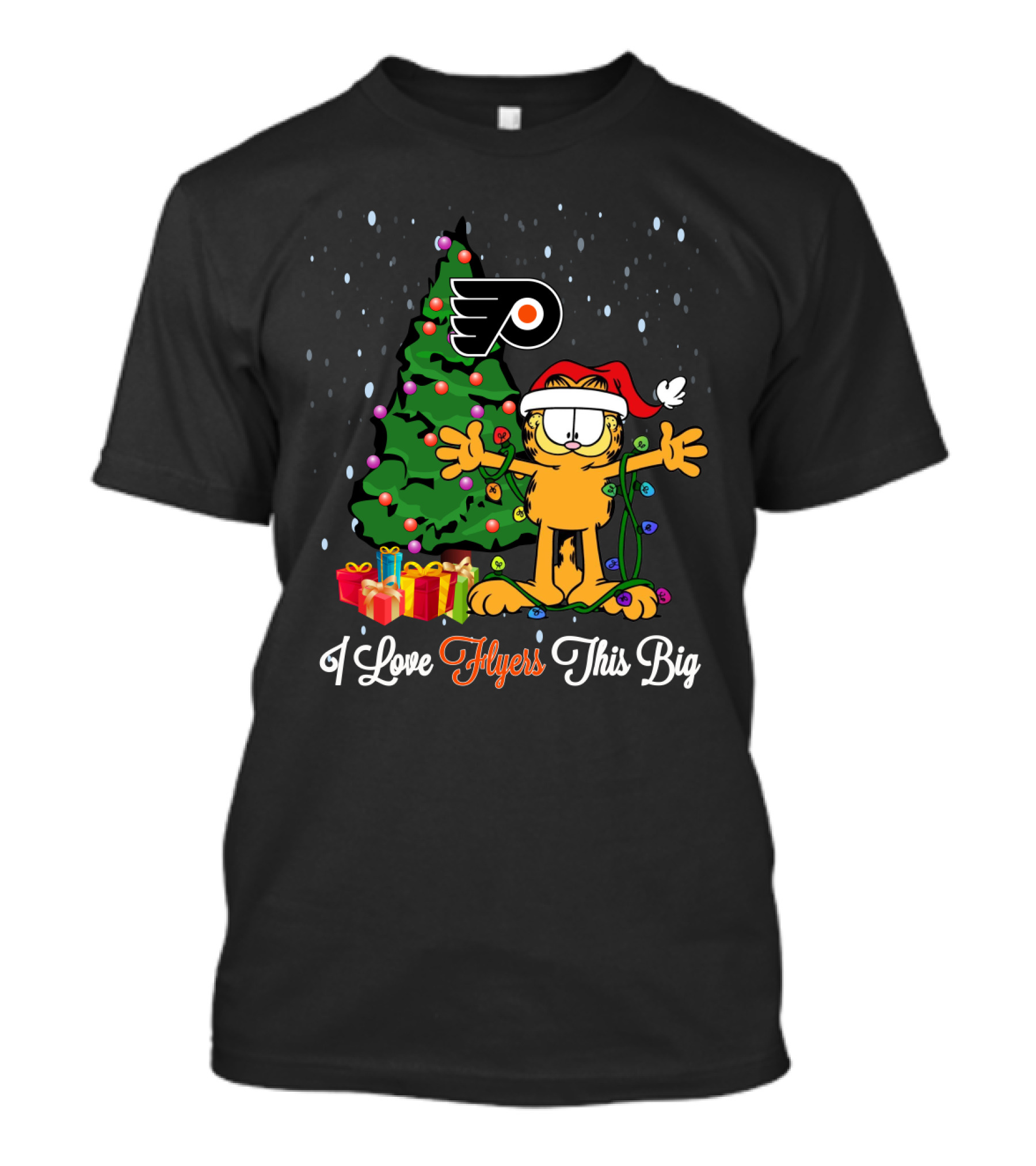 Philadelphia Flyers I Love Flyers This Big Christmas Garfield T-Shirt